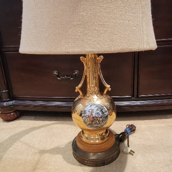 Dalon | Other | Vintage Georgian Lamp By Royal Dalon 24 Karat Gold Hand ...